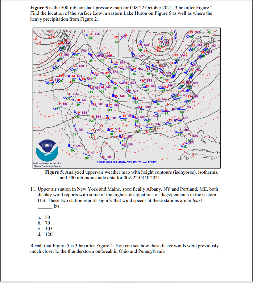 Solved Figure 5 is the 500-mb constant-pressure map for OOZ | Chegg.com