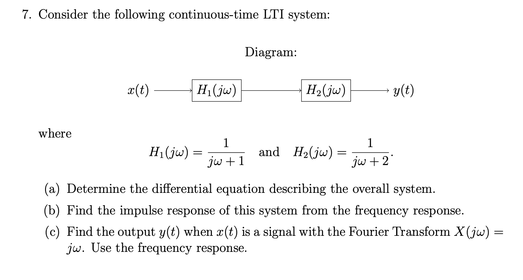 Consider the following continuous-time LTI | Chegg.com