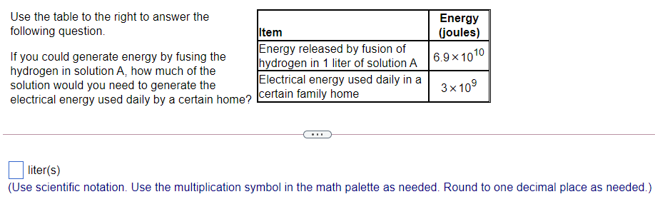 Solved Use the table to the right to answer the Energy | Chegg.com