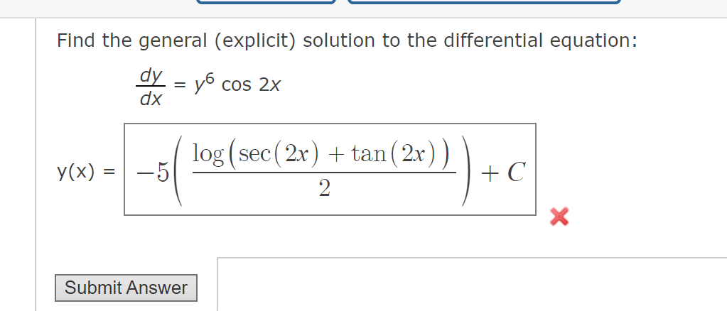 Solved Find the general (explicit) solution to the | Chegg.com