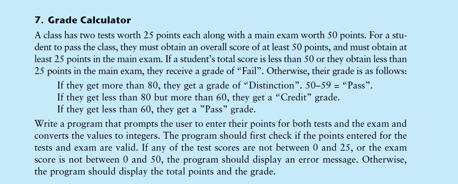 Solved 7 Grade Calculator A Class Has Two Tests Worth 25 Chegg