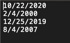 Solved Your main program will read a file of dates | Chegg.com