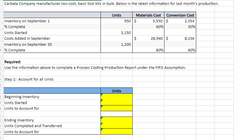 Solved Step 2: Compute the Equivalent Units of Production | Chegg.com