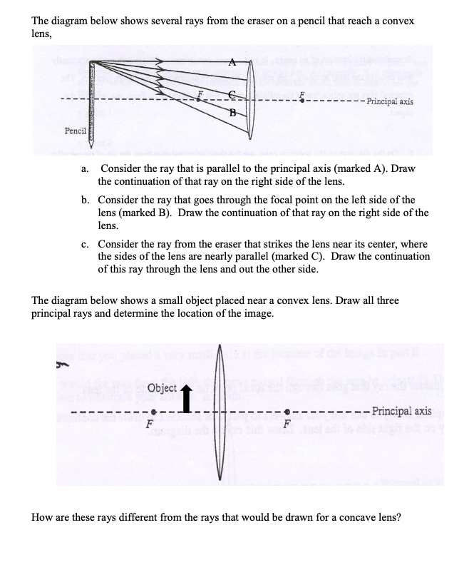 Solved The diagram below shows several rays from the eraser | Chegg.com