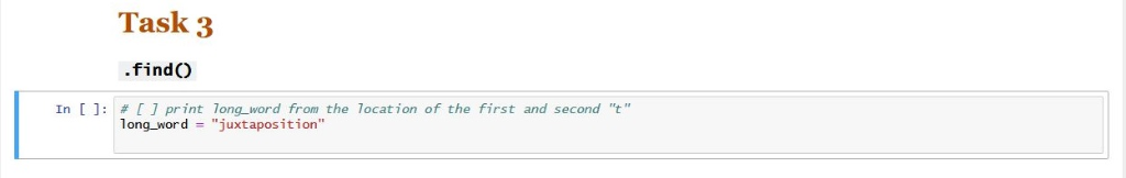 Solved Task 3 .find() In [ ]: # [ ] print Tong_word from the | Chegg.com