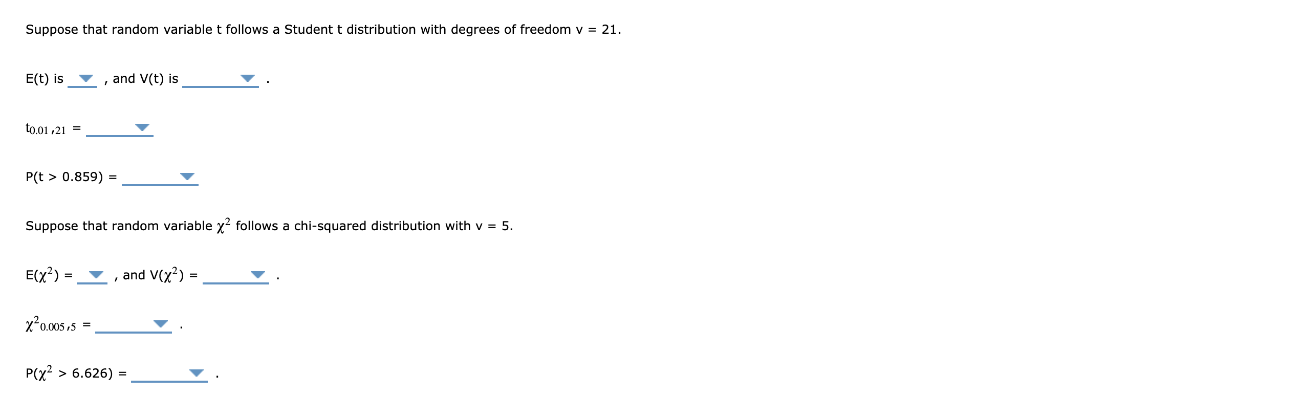 Solved Suppose that random variable t follows a Student t | Chegg.com