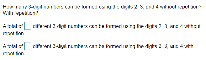Solved How many 3-digit numbers can be formed using the | Chegg.com