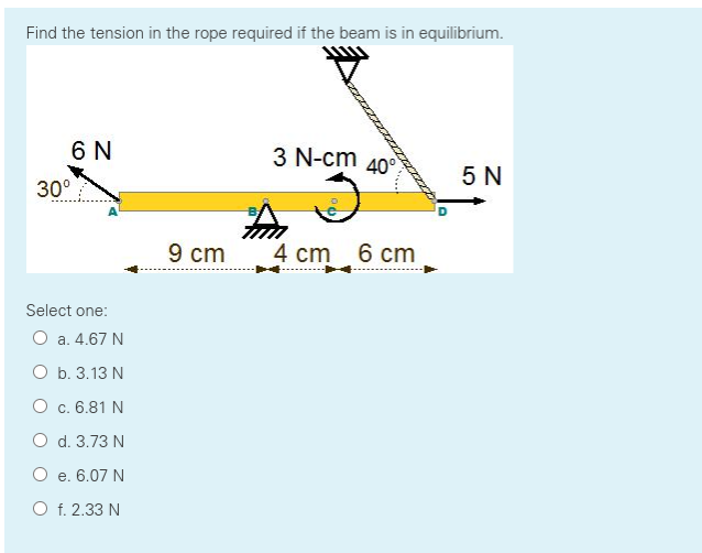 Solved Find the tension in the rope required if the beam is | Chegg.com
