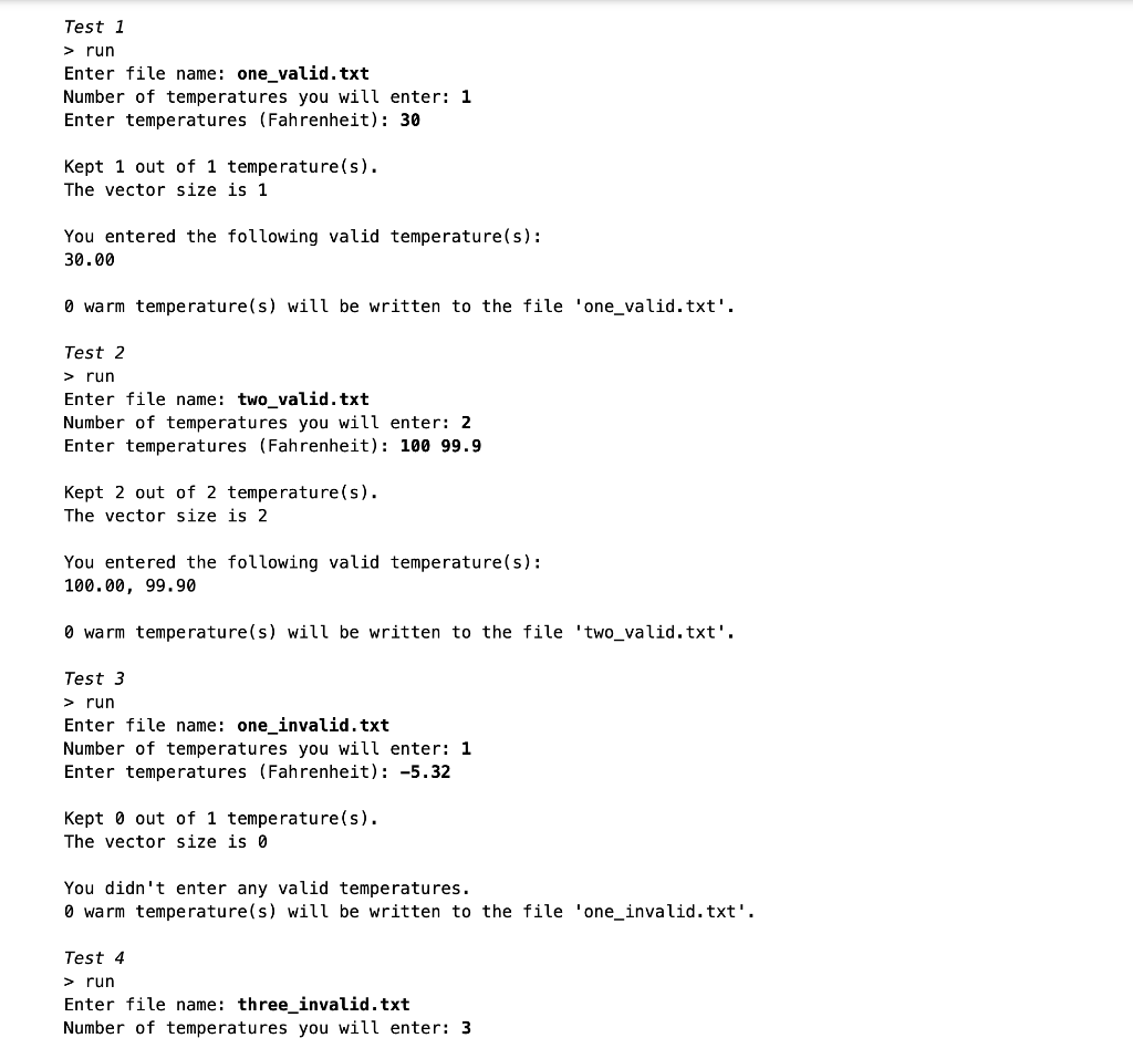 Solved Test 1 > run Enter file name: one_valid.txt Number of | Chegg.com