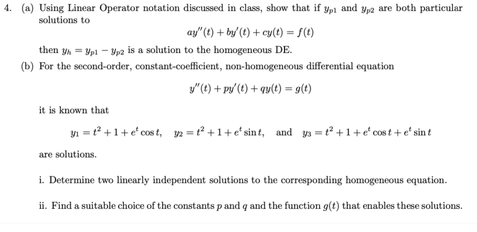 Solved (a) Using Linear Operator notation discussed in | Chegg.com