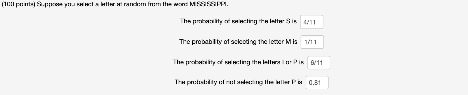 Solved (100 points) Suppose you select a letter at random | Chegg.com