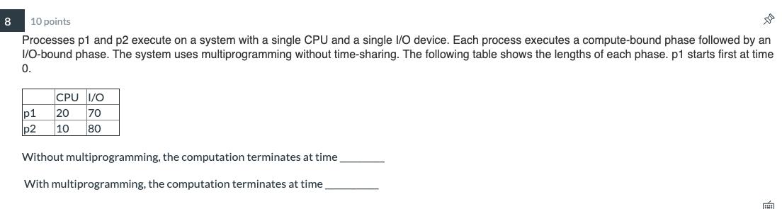 Solved 8 10 points Processes p1 and p2 execute on a system | Chegg.com