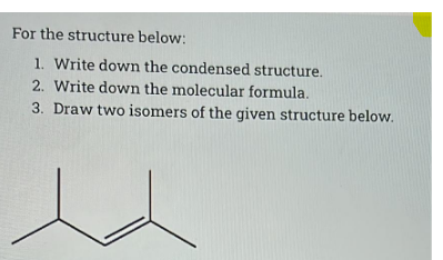 Solved C6H10For the structure below: 1. Write down the | Chegg.com