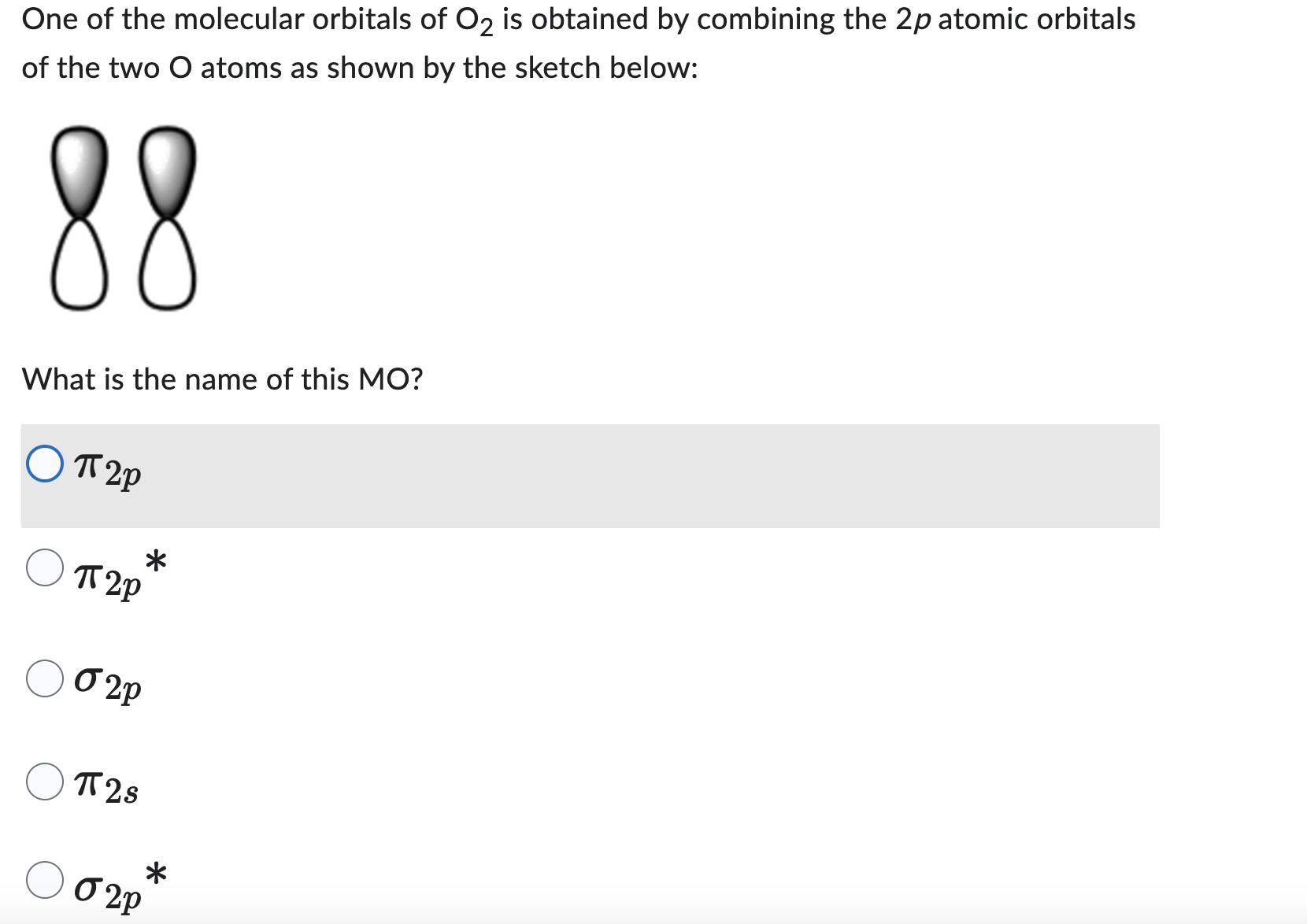 Solved One of ﻿the molecular orbitals of O2 is ﻿obtained by | Chegg.com