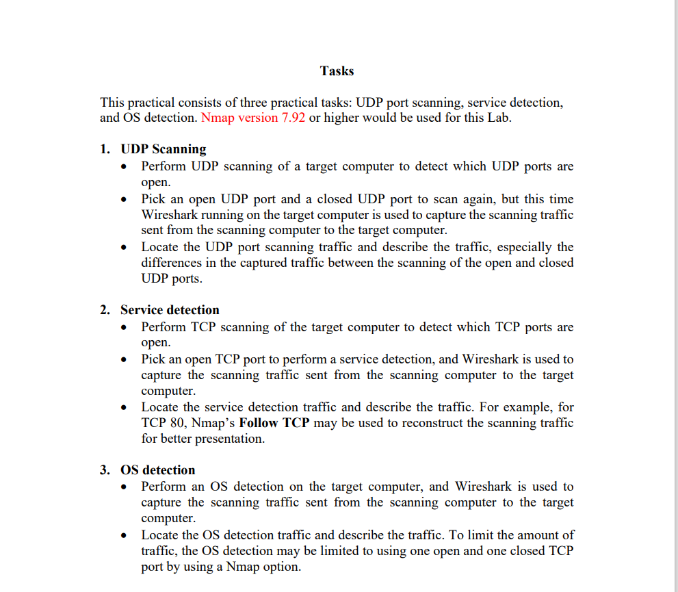 Solved 1. UDP Scanning - Perform UDP scanning of a target | Chegg.com
