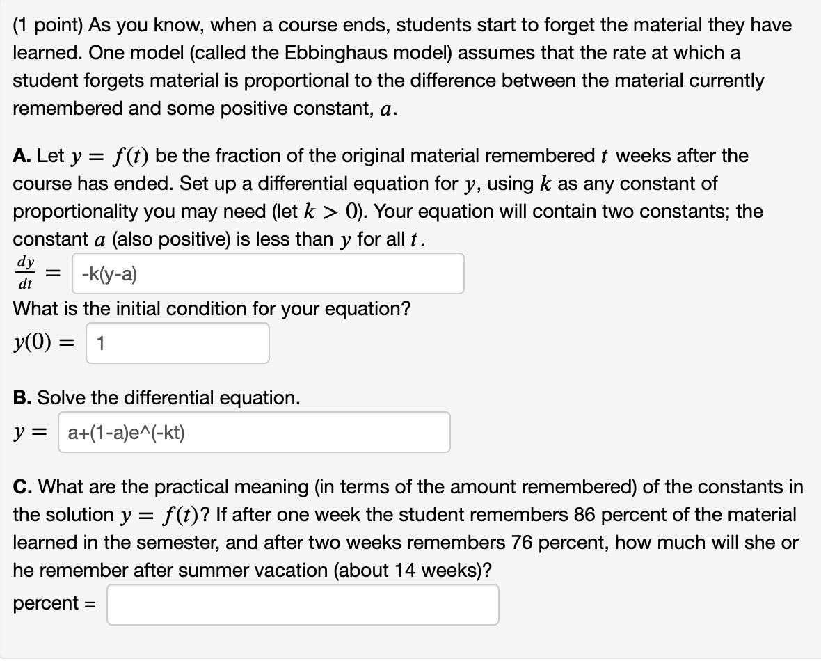 Solved (1 point) As you know, when a course ends, students | Chegg.com