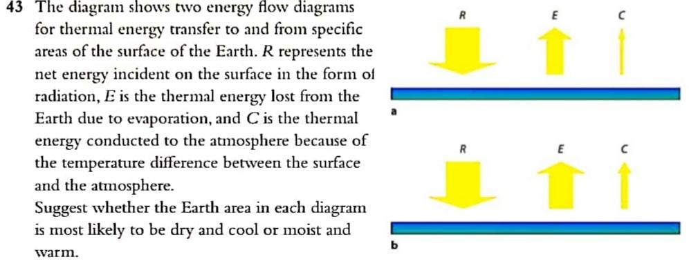 Solved 43 The diagram shows two energy flow diagrams for | Chegg.com