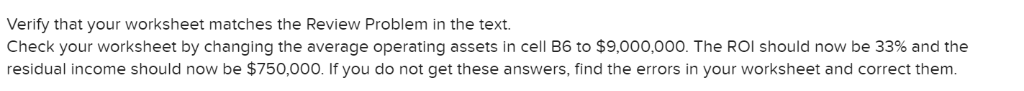 Solved Verify that your worksheet matches the Review Problem | Chegg.com