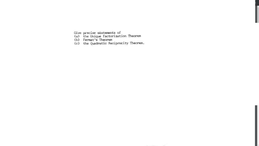 Solved Give precise statements of (a) the Unique | Chegg.com