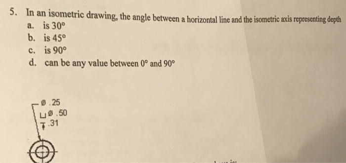 Solved In an isometric drawing, the angle between a | Chegg.com