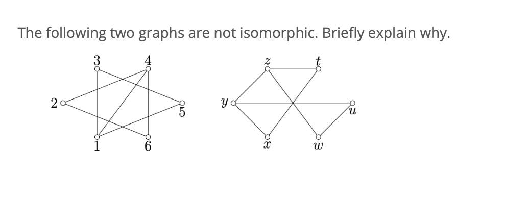 Solved The following two graphs are not isomorphic. Briefly | Chegg.com