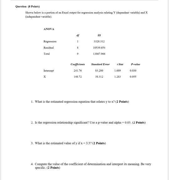 Solved Question (8 Points) Shown below is a portion of an | Chegg.com