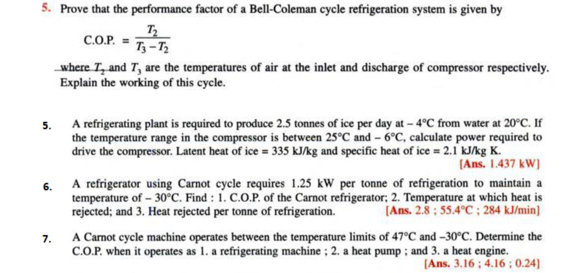 Solved Prove that the performance factor of a Bell-Coleman | Chegg.com