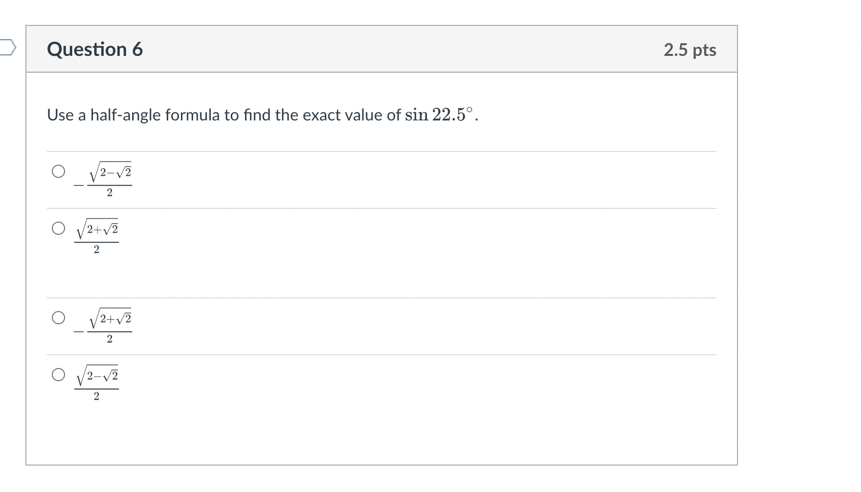 Solved Use a half-angle formula to find the exact value of | Chegg.com