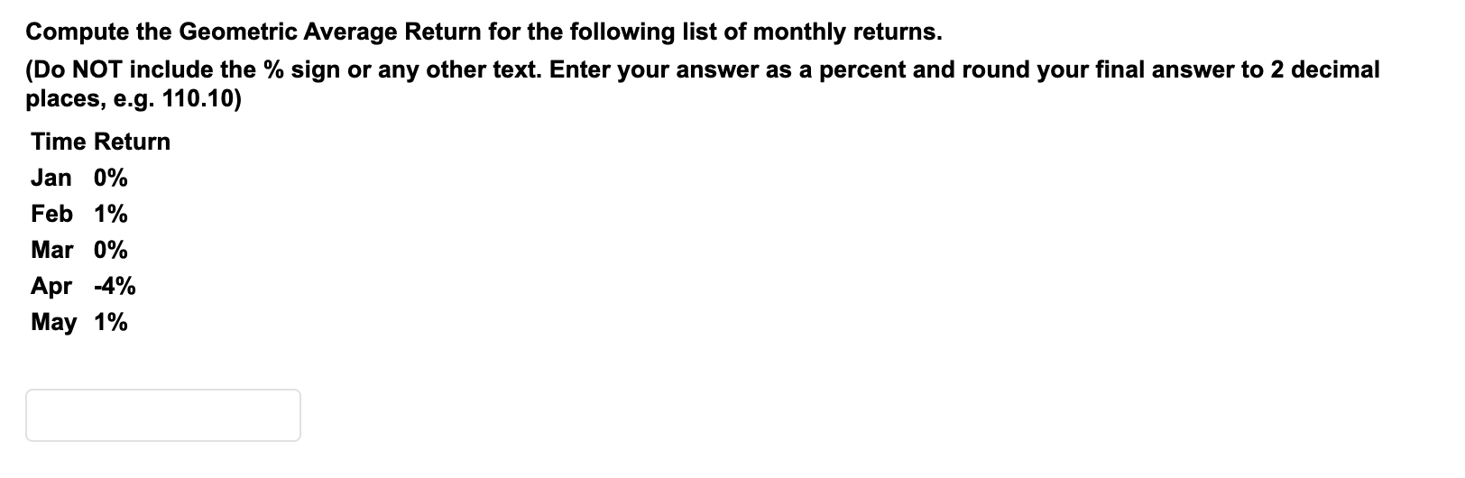 Solved Compute the Geometric Average Return for the | Chegg.com