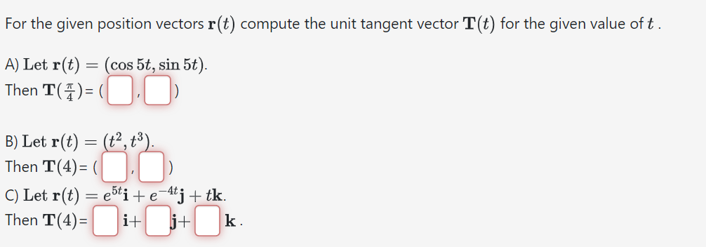 Solved For the given position vectors compute the unit | Chegg.com