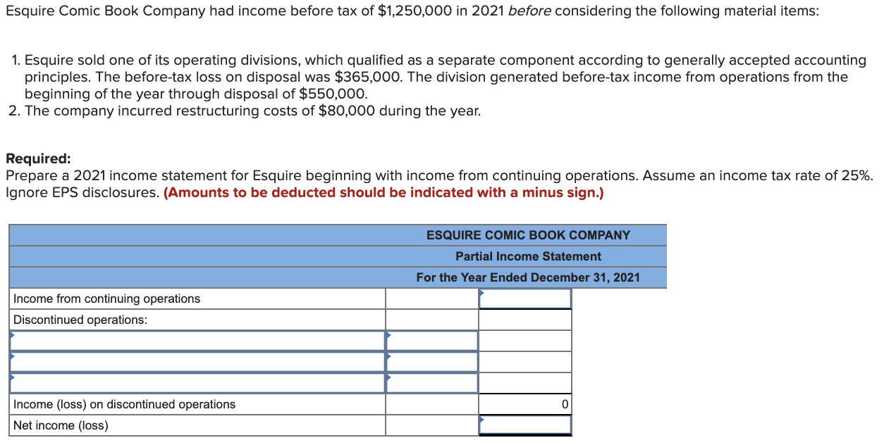 Solved Esquire Comic Book Company had income before tax of | Chegg.com Solved Esquire Comic Book Company had income before tax of | Chegg.com