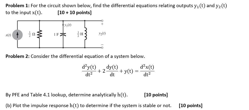 Solved Problem 1: For the circuit shown below, find the | Chegg.com