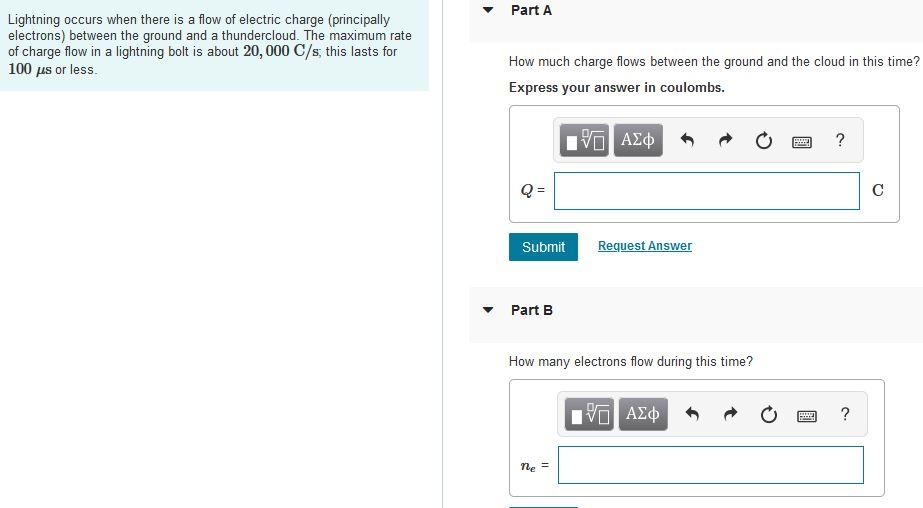 Solved Lightning occurs when there is a flow of electric | Chegg.com
