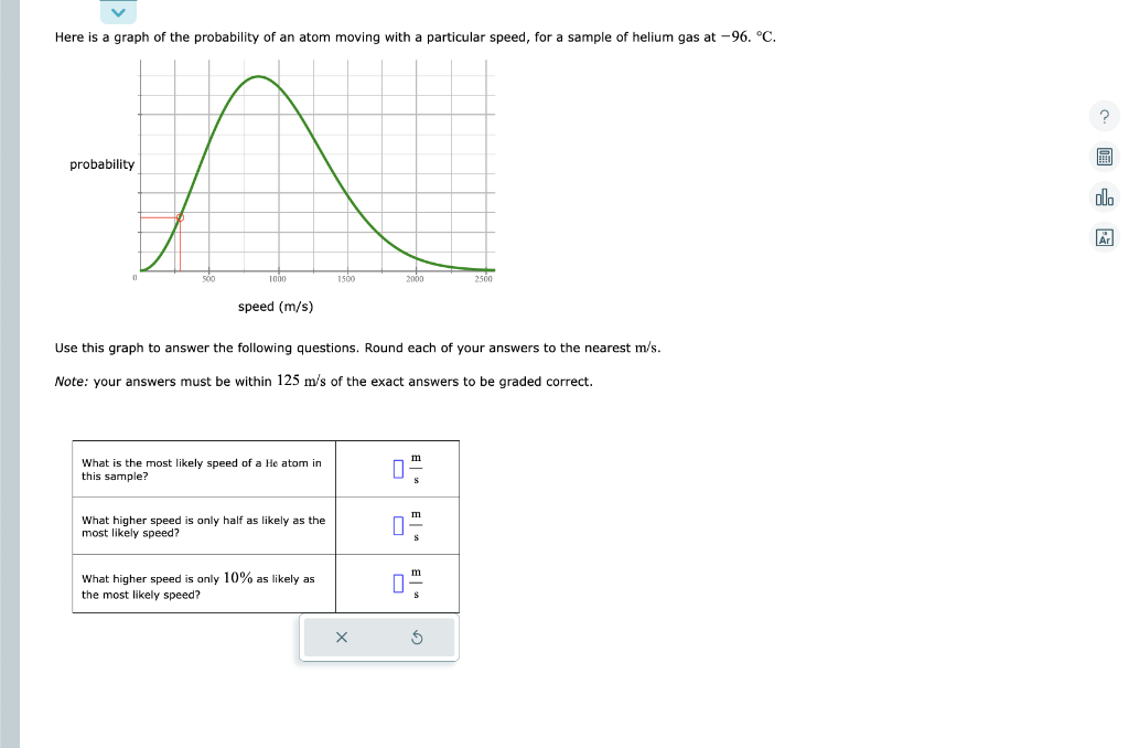 Solved Here is a graph of the probability of an atom moving | Chegg.com
