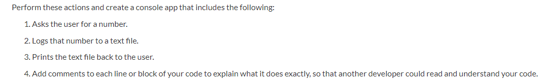 Solved Perform These Actions And Create A Console App That Chegg