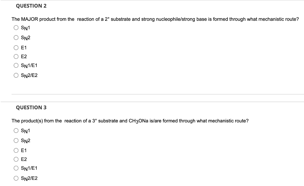 Solved The MAJOR product from the reaction of a 2∘ substrate | Chegg.com