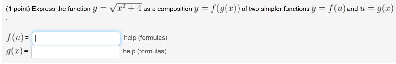 Solved (1 point) Express the function y=x2+4 as a | Chegg.com