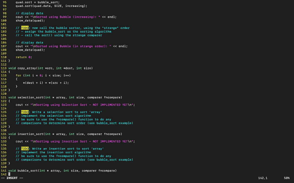 Need help with the following code IN C++ Follow the | Chegg.com