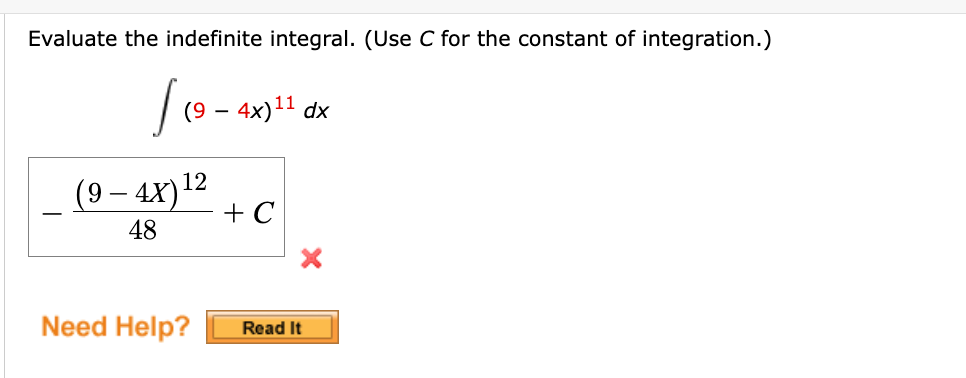Solved Evaluate the indefinite integral. (Use C for the | Chegg.com