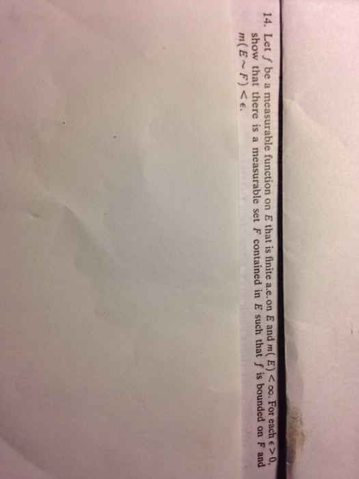 Solved 14 Let F Be A Measurable Function On E That Is