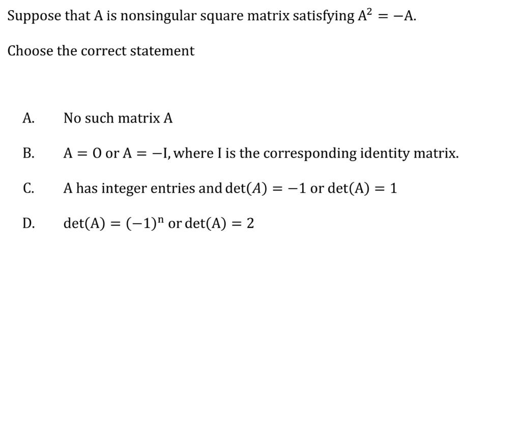 Solved Suppose that A is nonsingular square matrix | Chegg.com