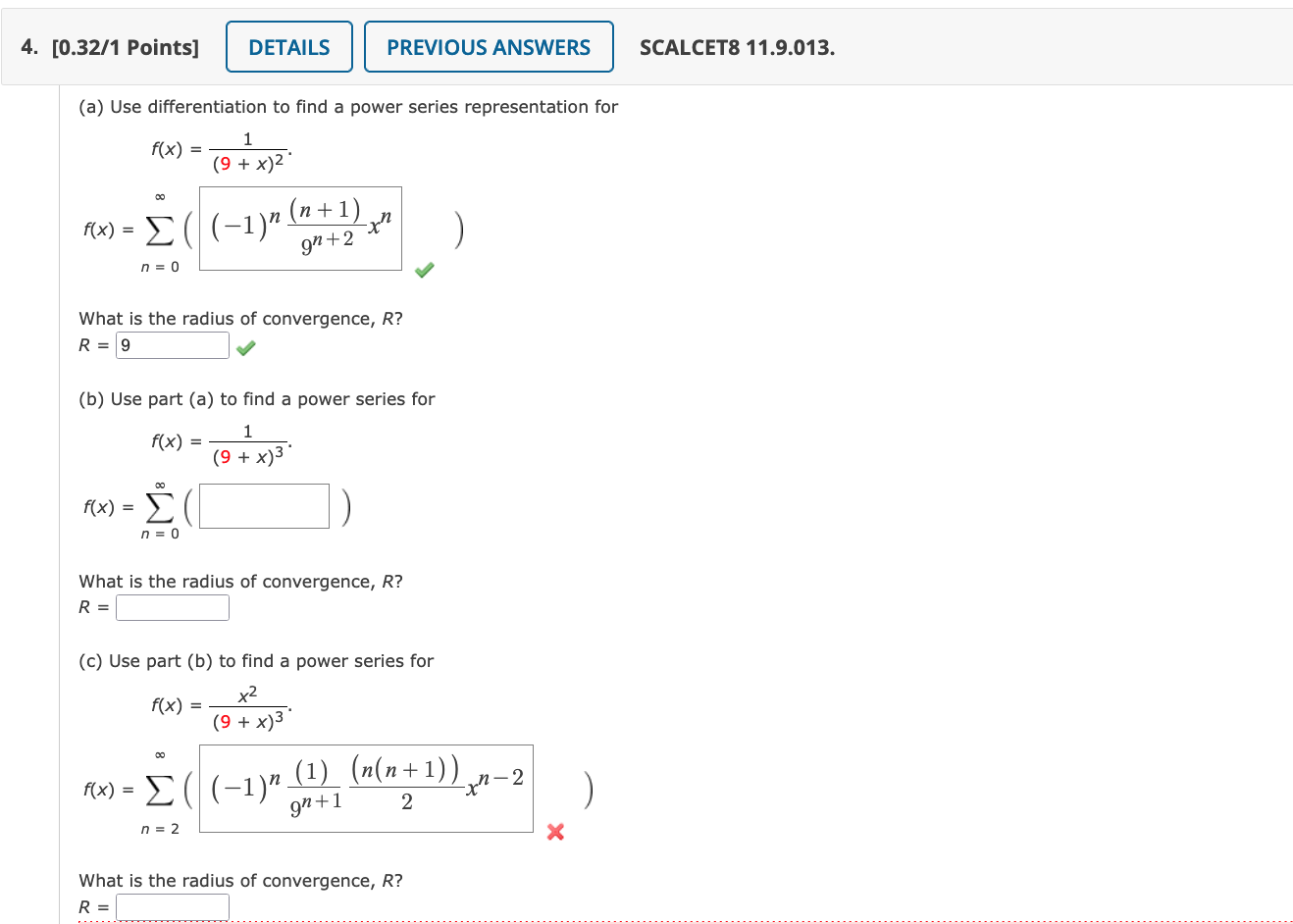 Solved 4. [0.32/1 Points] DETAILS PREVIOUS ANSWERS SCALCET8 | Chegg.com