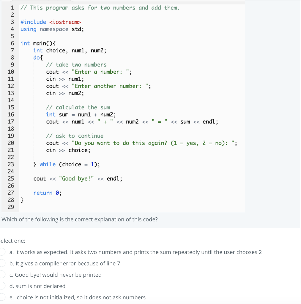 Solved 1 This Program Asks For Two Numbers And Add Them 