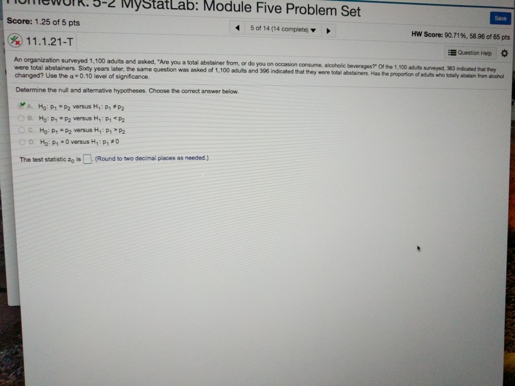 Solved umeWUTR. 3-2 MyStatLab: Module Five Problem Set Save | Chegg.com