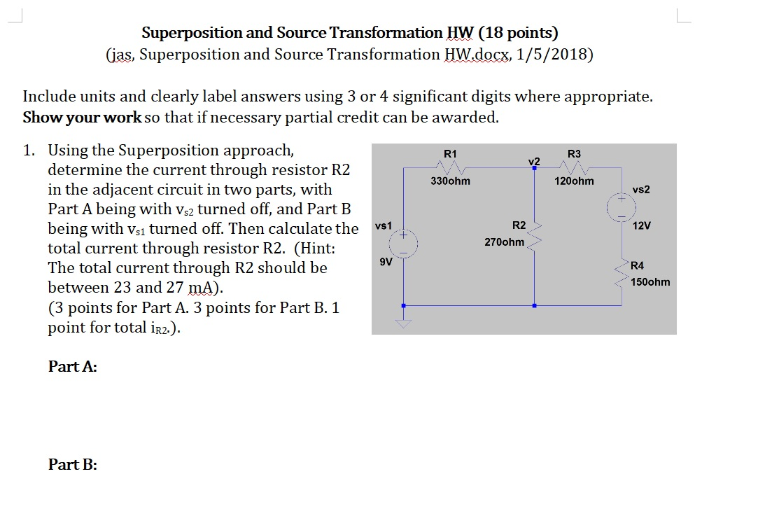 Solved Superposition And Source Transformation Hw 18 Poi