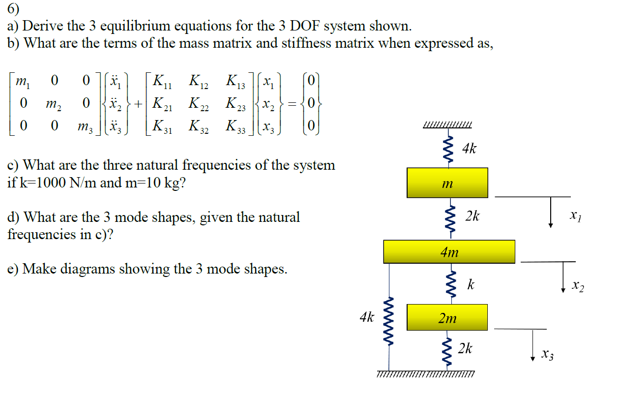 Solved 6) a) Derive the 3 equilibrium equations for the 3 | Chegg.com