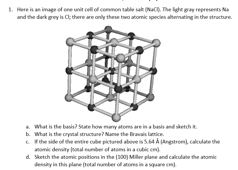 Solved Here is an image of one unit cell of common table | Chegg.com