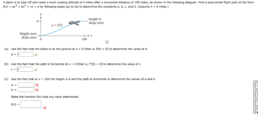 Solved A plane is to take off and reach a level cruising | Chegg.com