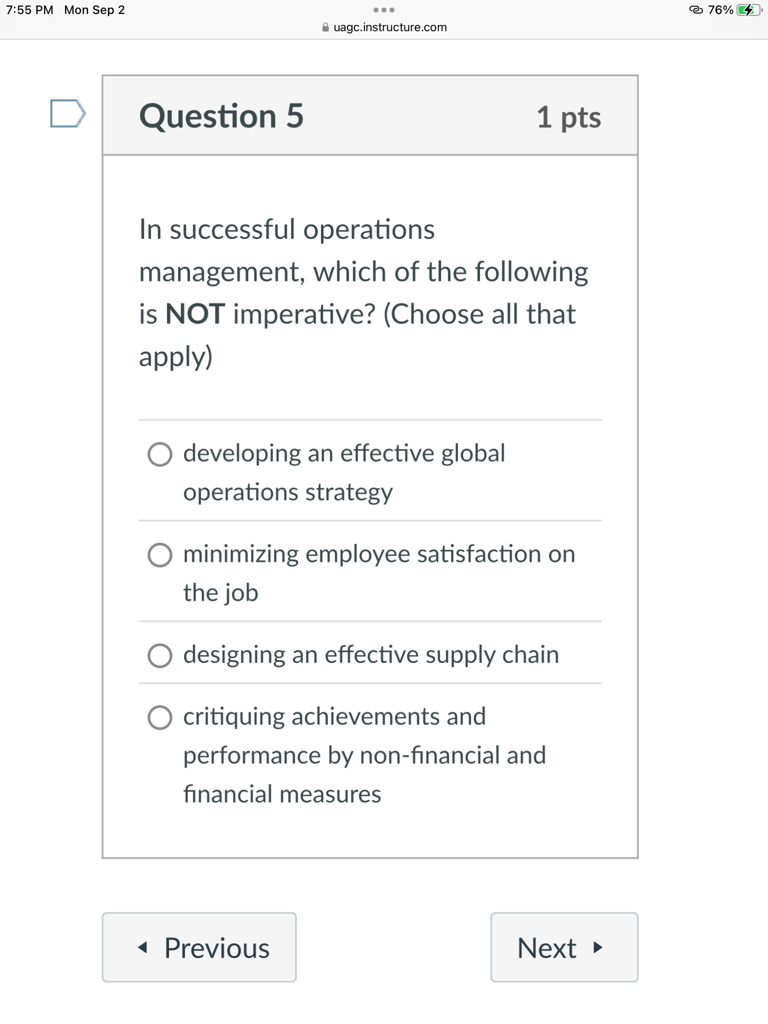 Solved Question 51 ﻿ptsIn successful operationsmanagement, | Chegg.com