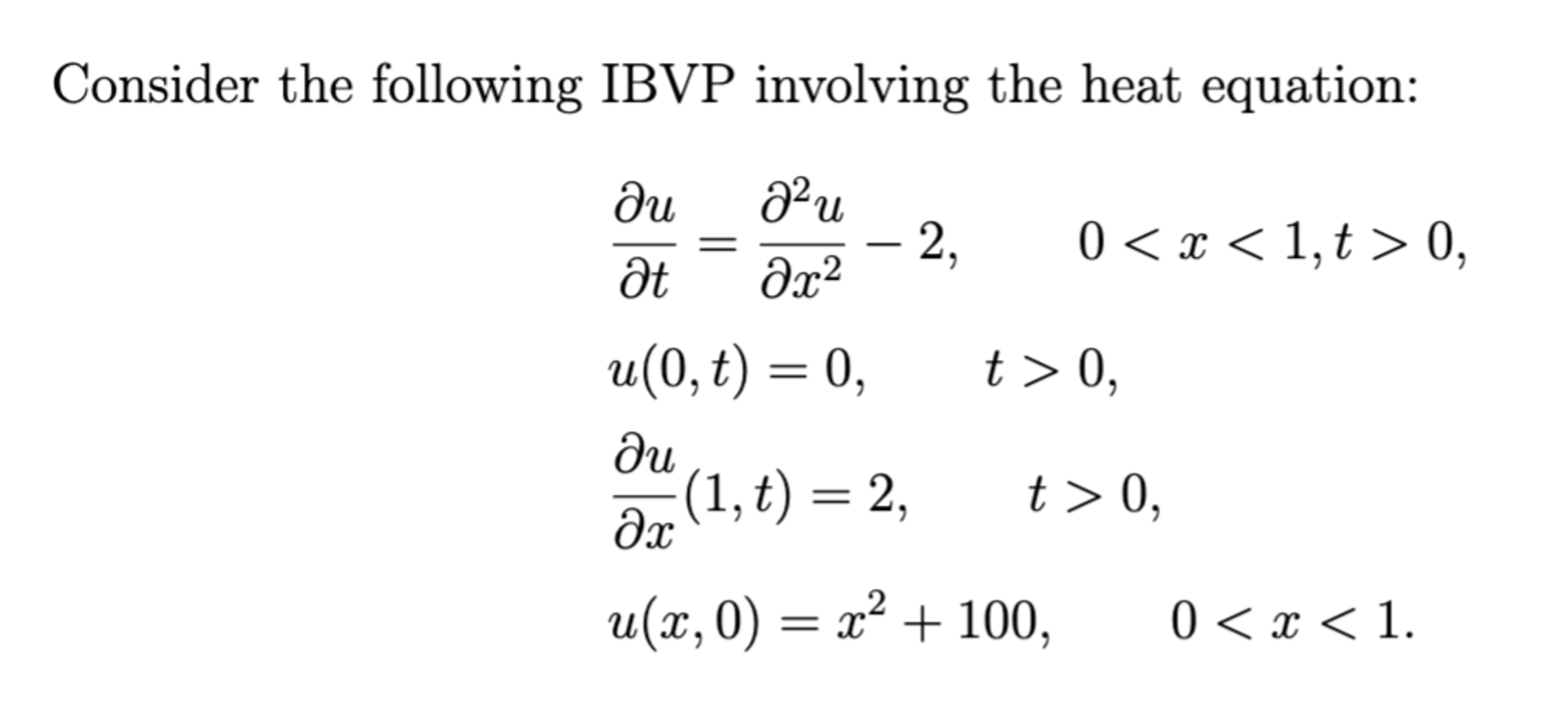 can you please work out the solution u(x,t) of ﻿the | Chegg.com